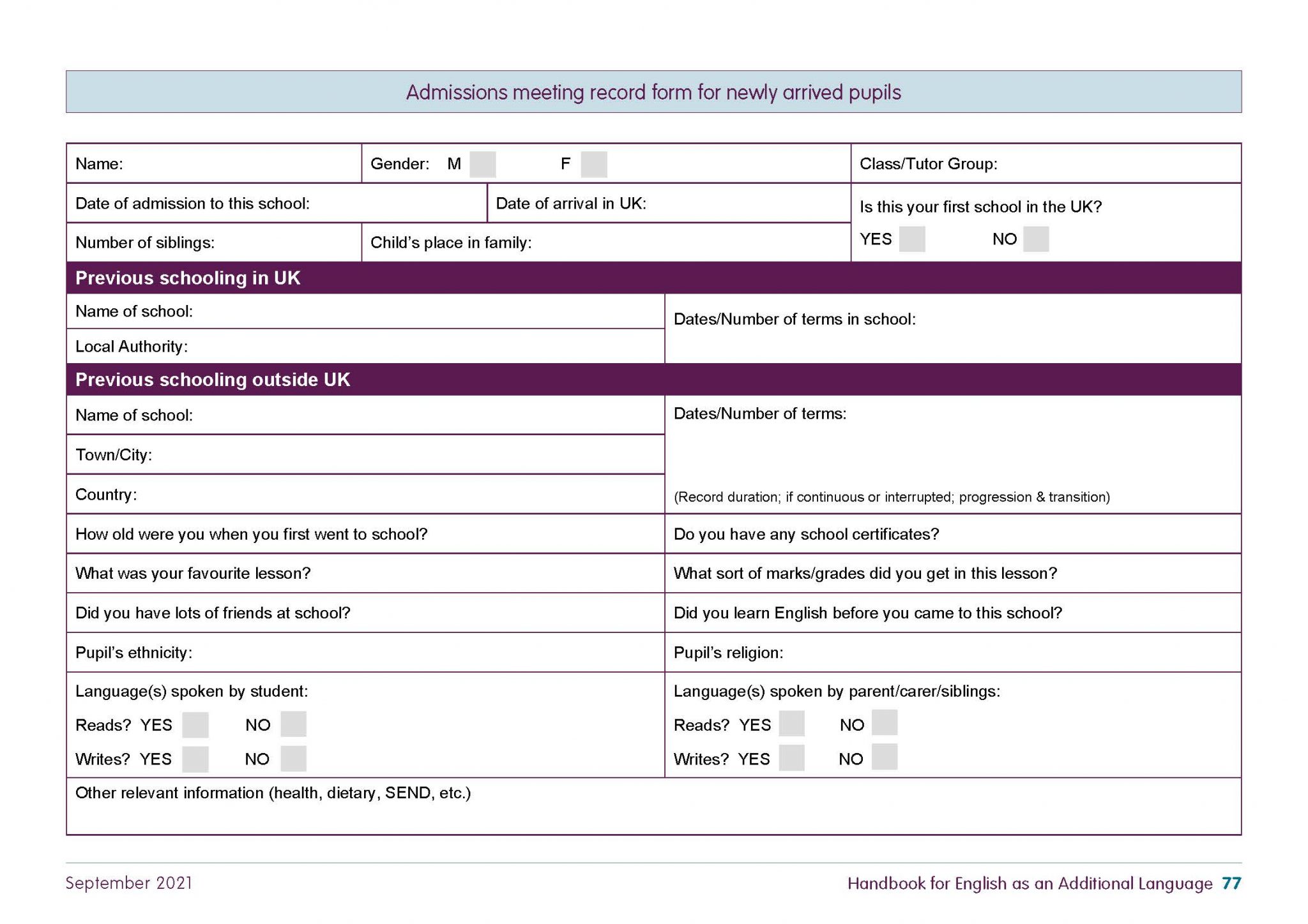 What do I do with a new arrival in my classroom who doesn’t understand ...